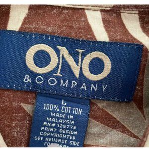 Ono & Company | Shirts | Vintage Ono Co Size L Aloha Hawaiian Brown ...
